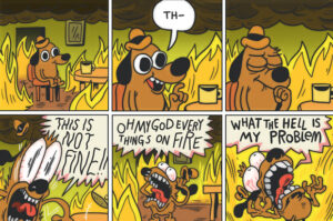 "This is fine" cartoonist on why it's not fine, after all: It's "a ...