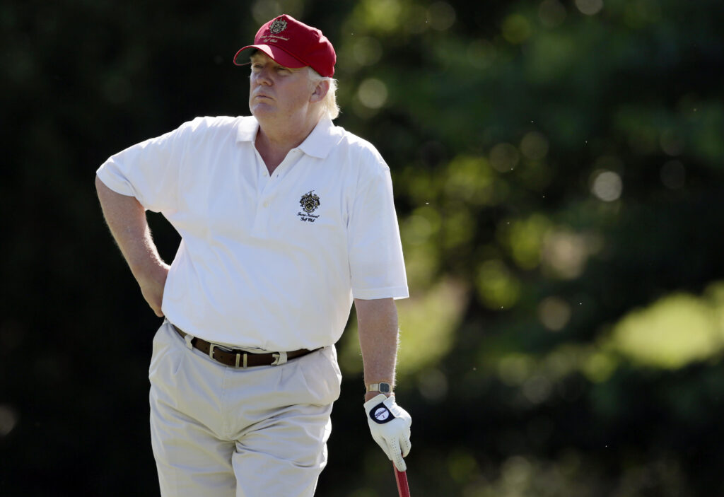 Golfer-in-chief: President Trump hits the links with Rory McIlroy ...