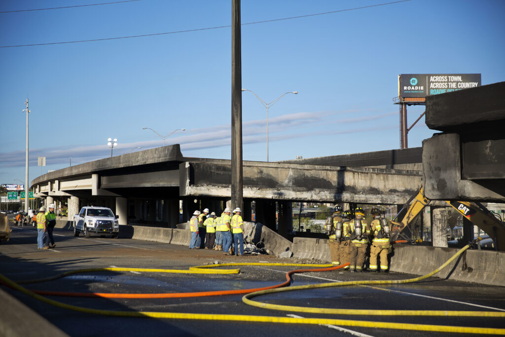 This burning, collapsed Atlanta highway is American infrastructure in a ...
