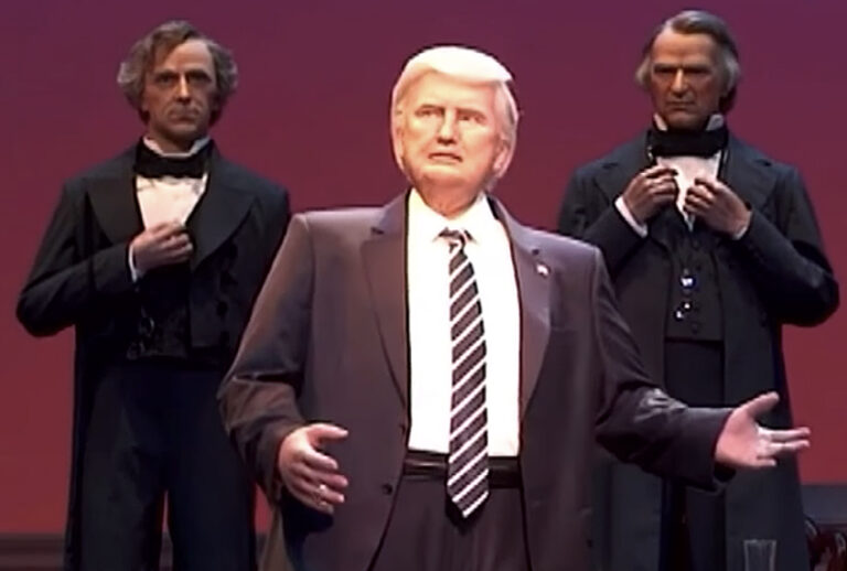 Someone just made Trump's animatronic robot deliver his actual speeches ...