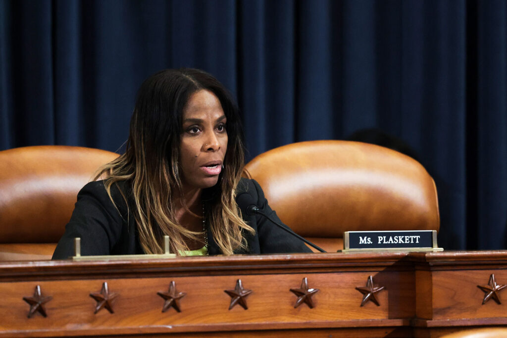 Democrat Stacey Plaskett throws document back in "mansplaining ...