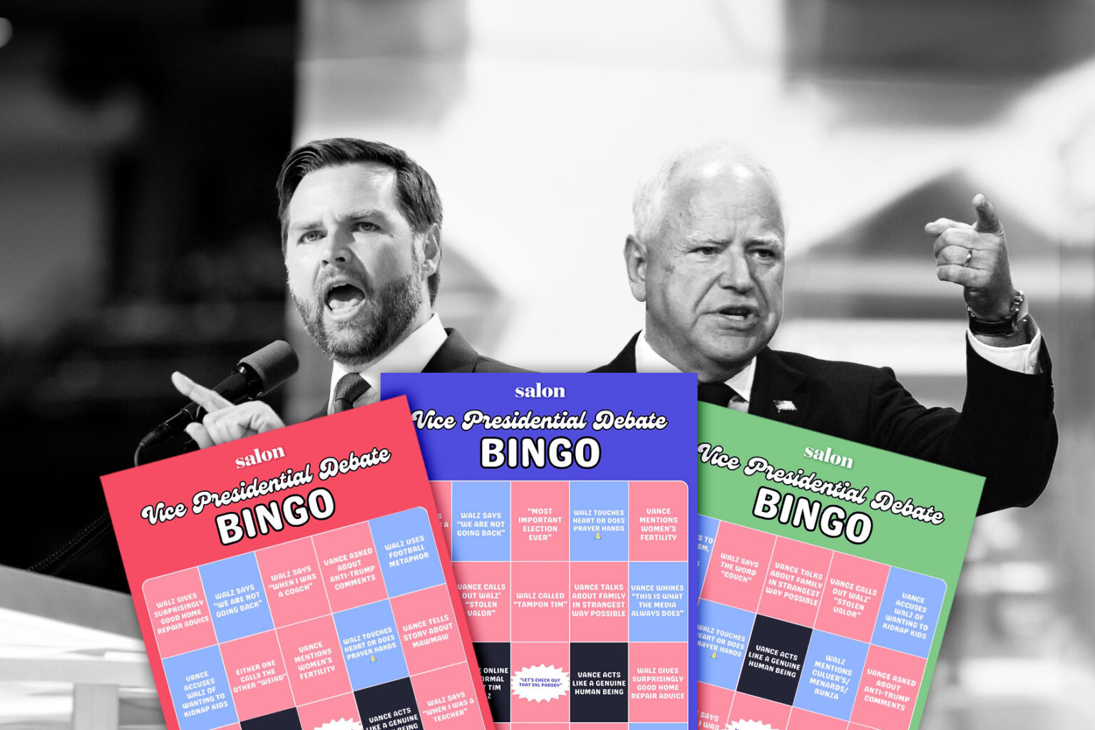Play along with Salon's official vice presidential debate bingo cards ...