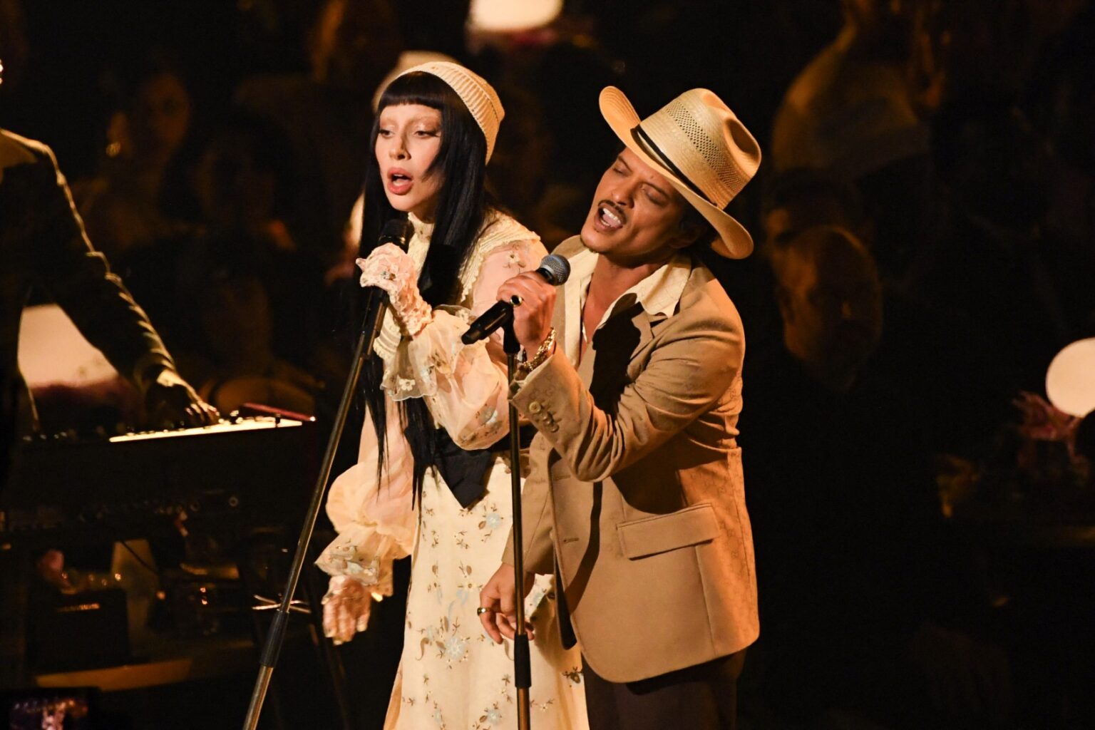 Lady Gaga and Bruno Mars surprise the Grammys stage to raise money for ...